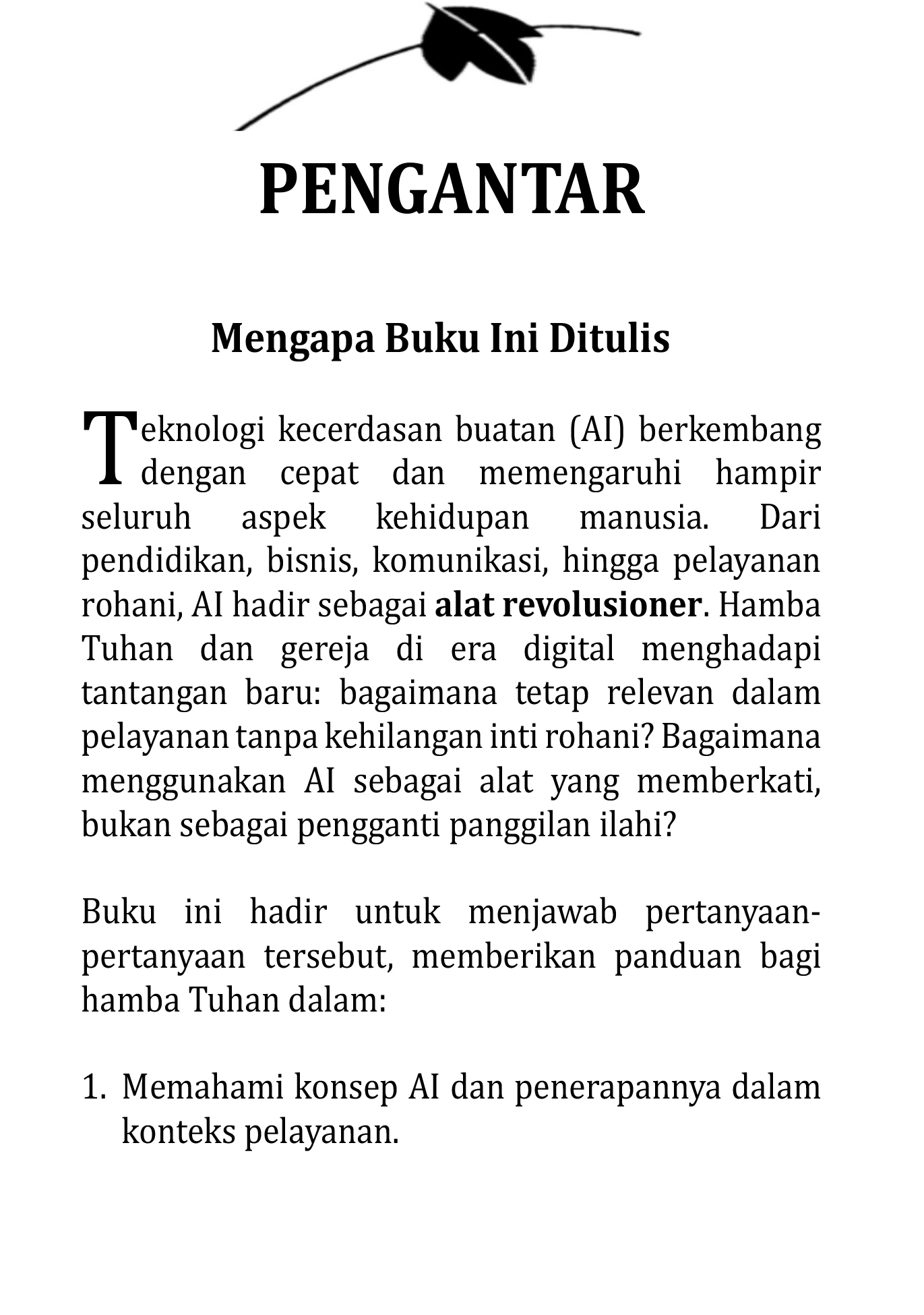 PERANAN ARTIFICIAL INTTELIGENCE (AI) BAGI PELAYANAN HAMBA TUHAN ...